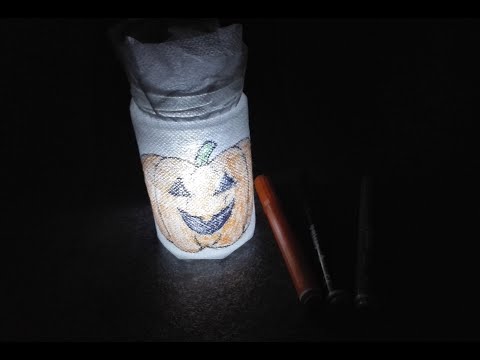 Halloween Windlicht für die Kleinen zum einfachen selber basteln und bemalen.