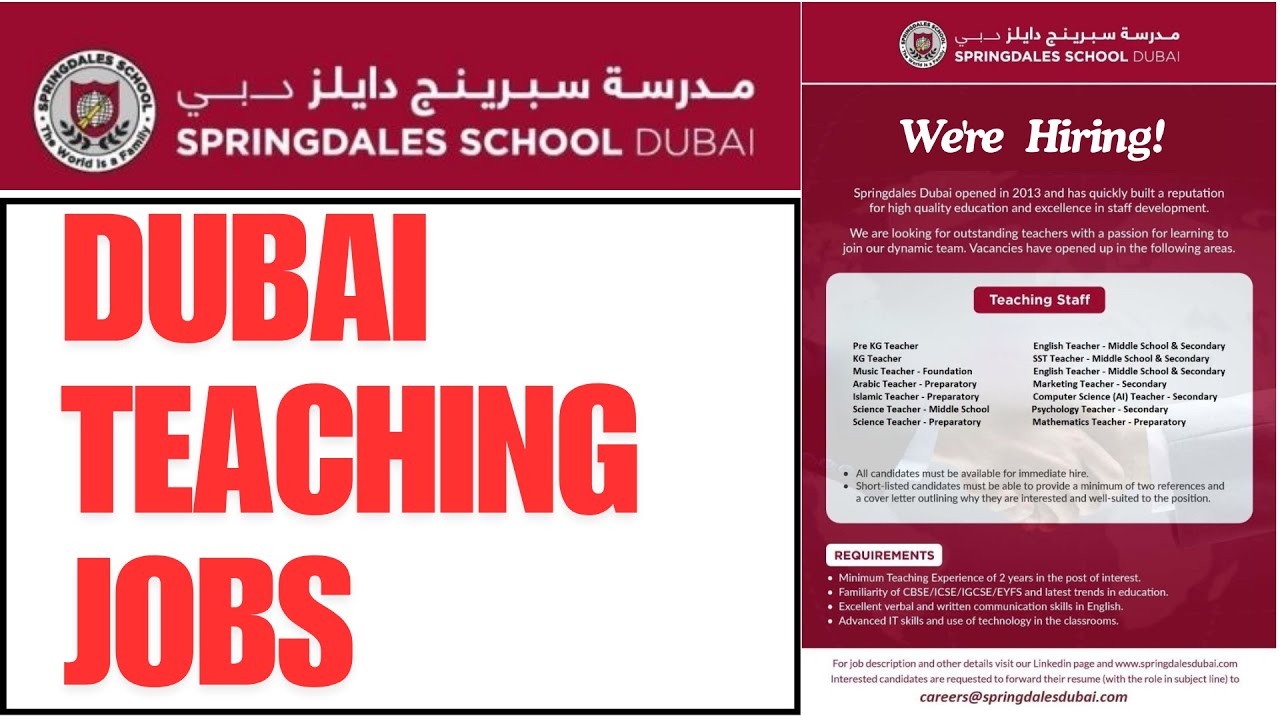 Teach in Dubai Top Schools for International Educators | AY 2025