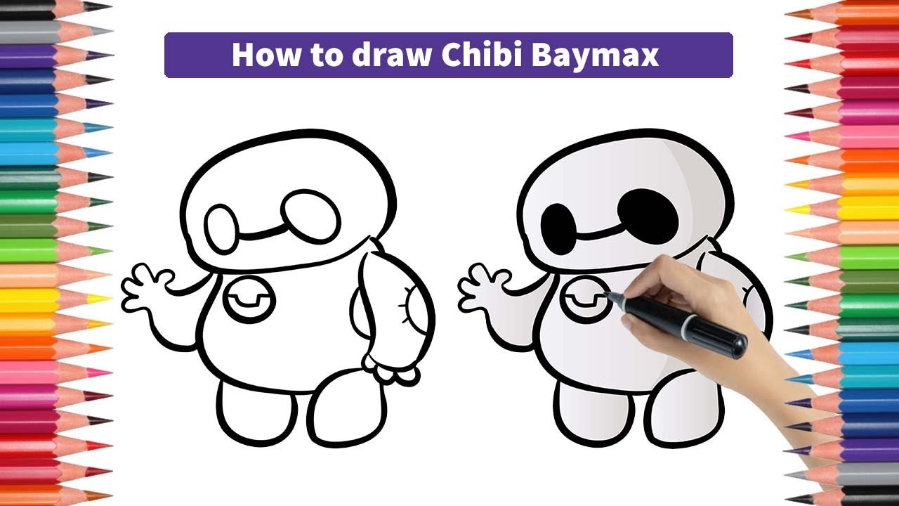 How to draw Chibi Baymax Drawing | Easy Drawing | Draw Chibi Baymax Step By Step
