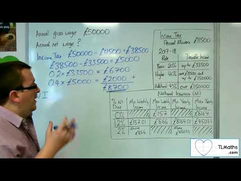 AQA Mathematical Studies: Income Tax & National Insurance 2017/18 - £50000 a year