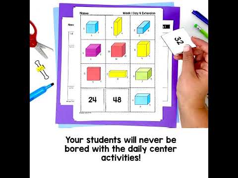 Teaching 5th Grade Volume Activities Worksheets and Lessons - Guided Math Unit 13