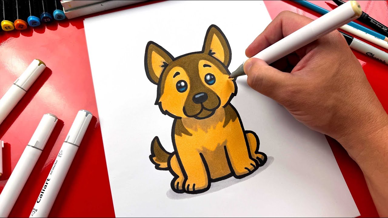 How To Draw A German Shepherd Puppy