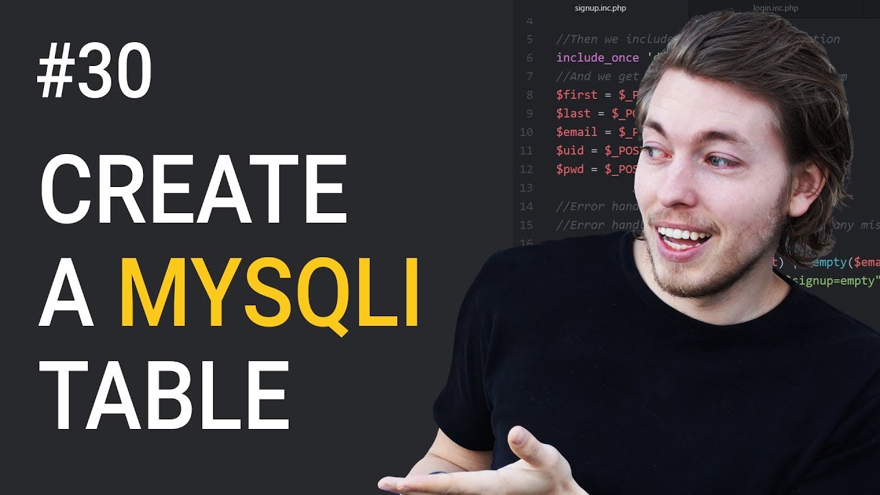 30: Create a MySQL Table in Database | PHP Tutorial | Learn PHP Programming | PHP for Beginners