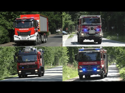 [Realer Waldbrand während Waldbrandübung!] Einsatzfahrten während Großübung im Landkreis Lüneburg
