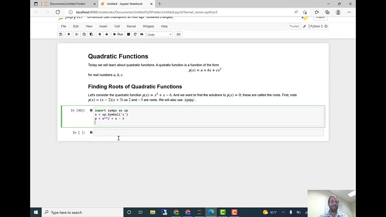 Using Sympy to Solve Algebraic Equations