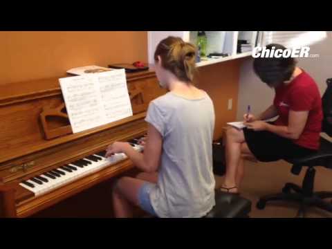 Piano Instructor Sandra Wright listens while Sarah Goymer of Paradise plays at The Wright Keys Acada