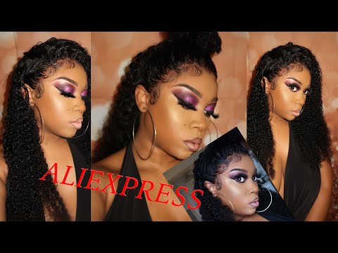 WATCH ME LAY THIS 26 INCH JERRY CURLY WIG FROM ALIEXPRESS ! ✨🙌🏾 SATAI HAIR REVIEW !
