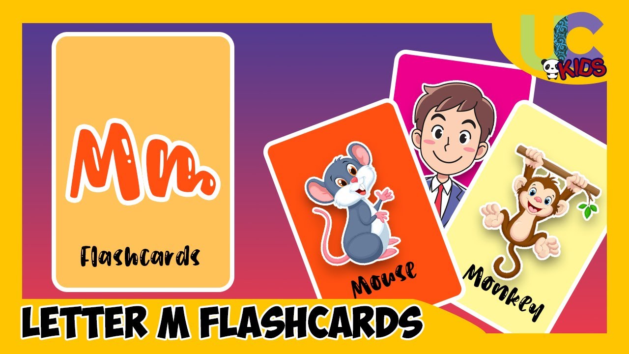 Letter M Flash Cards | 🐵🐭 | Words with Letter M | Alphabet Vocabulary for Kids | UCkids🐼