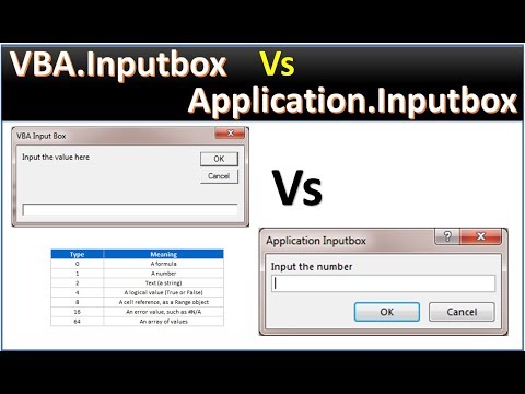 VBA.Inputbox Vs Application.Inputbox in Excel VBA