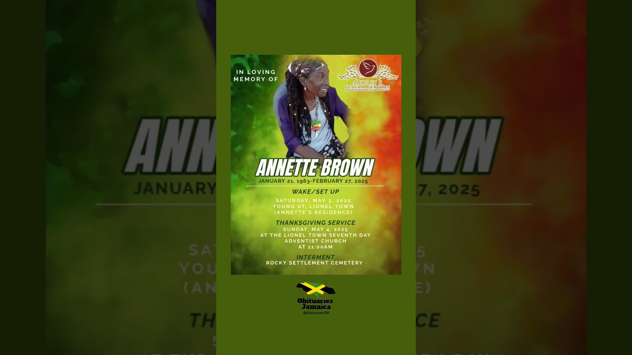 Annette Brown | Funeral Announcement #obituariesjm