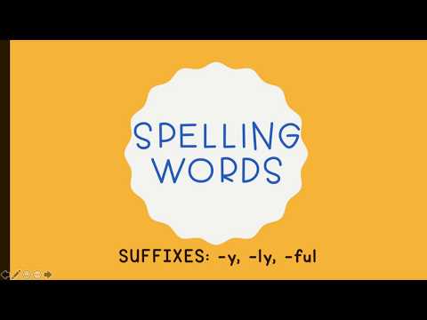 Spelling Words - Suffixes (-ly, -y, -ful) Week of 4/27/20