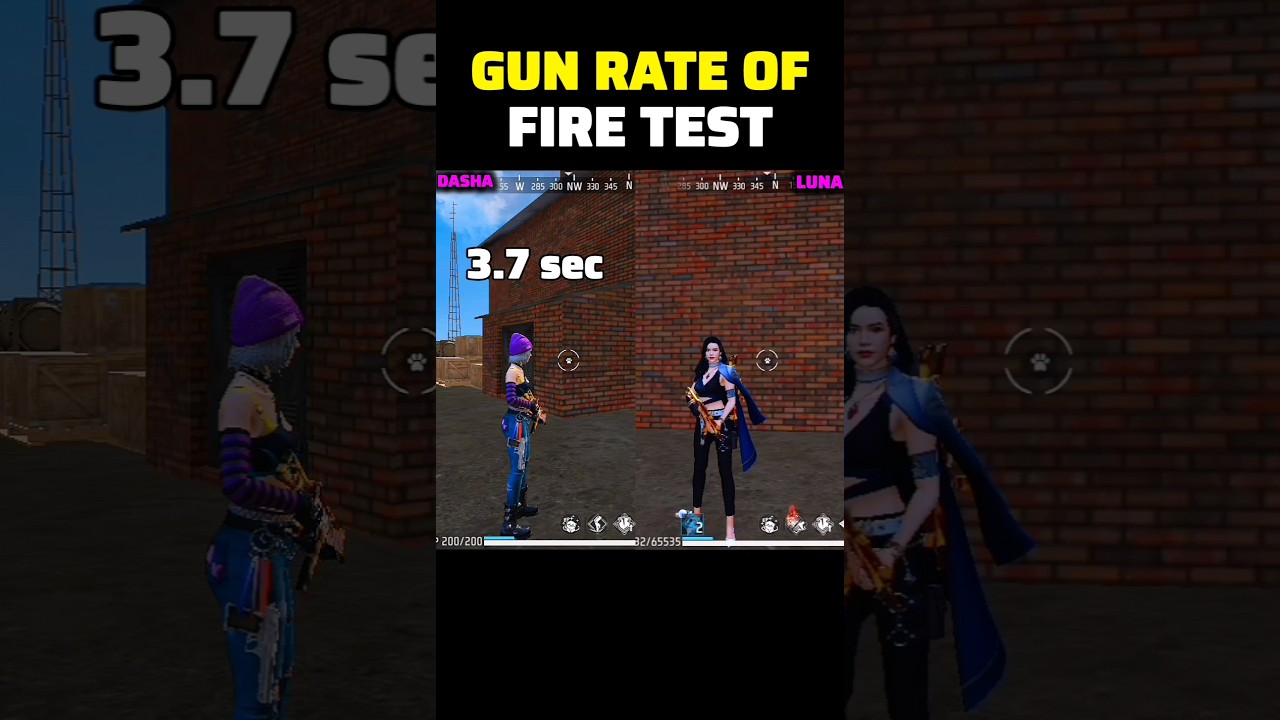 GUN RATE OF FIRE TEST🔥 | BEST CHARACTER SKILL COMBINATION | SKILL COMBINATION #shorts