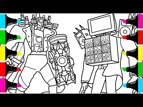 SKIBIDI TOILET - Upgraded Titan CAMERAMAN VS Titan TV MAN - Coloring Pages / How to color/ NCS MUSIC