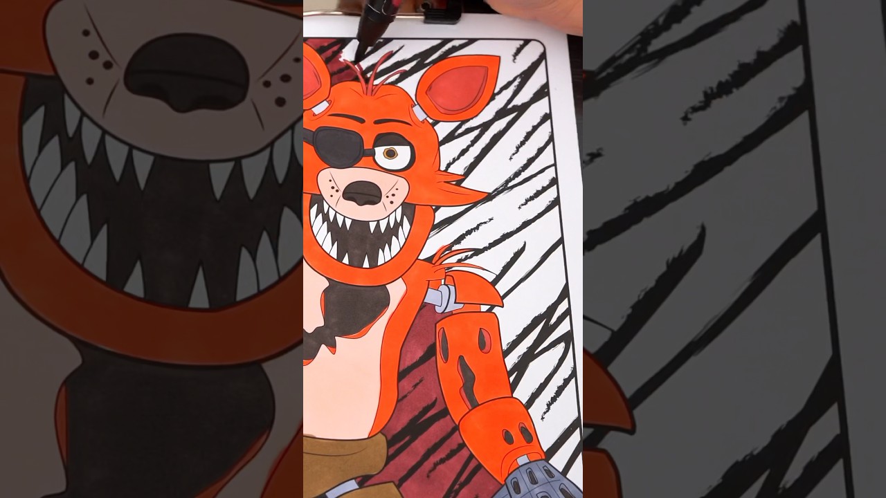 Coloring Foxy 🦊 #coloring #drawing #fnaf #art #fivenightsatfreddys