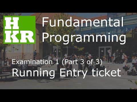 DA110H, Running Entry ticket for Examination 1.3