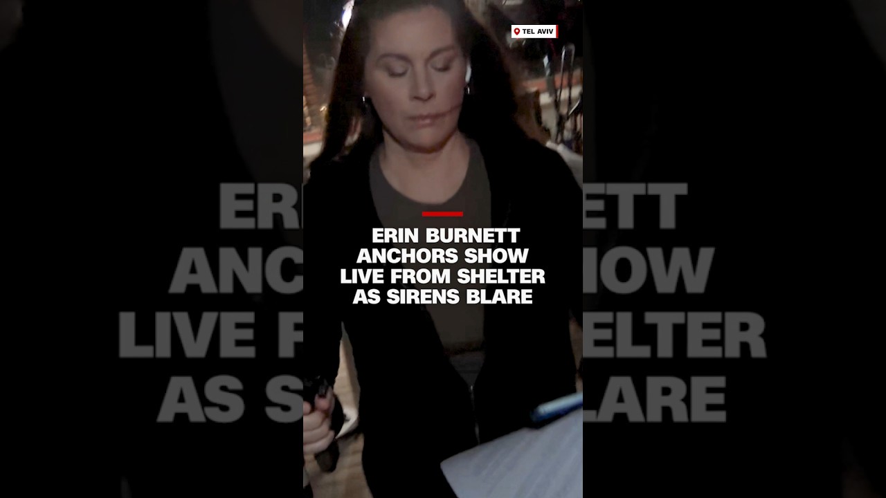 Erin Burnett anchors show live from shelter as sirens blare