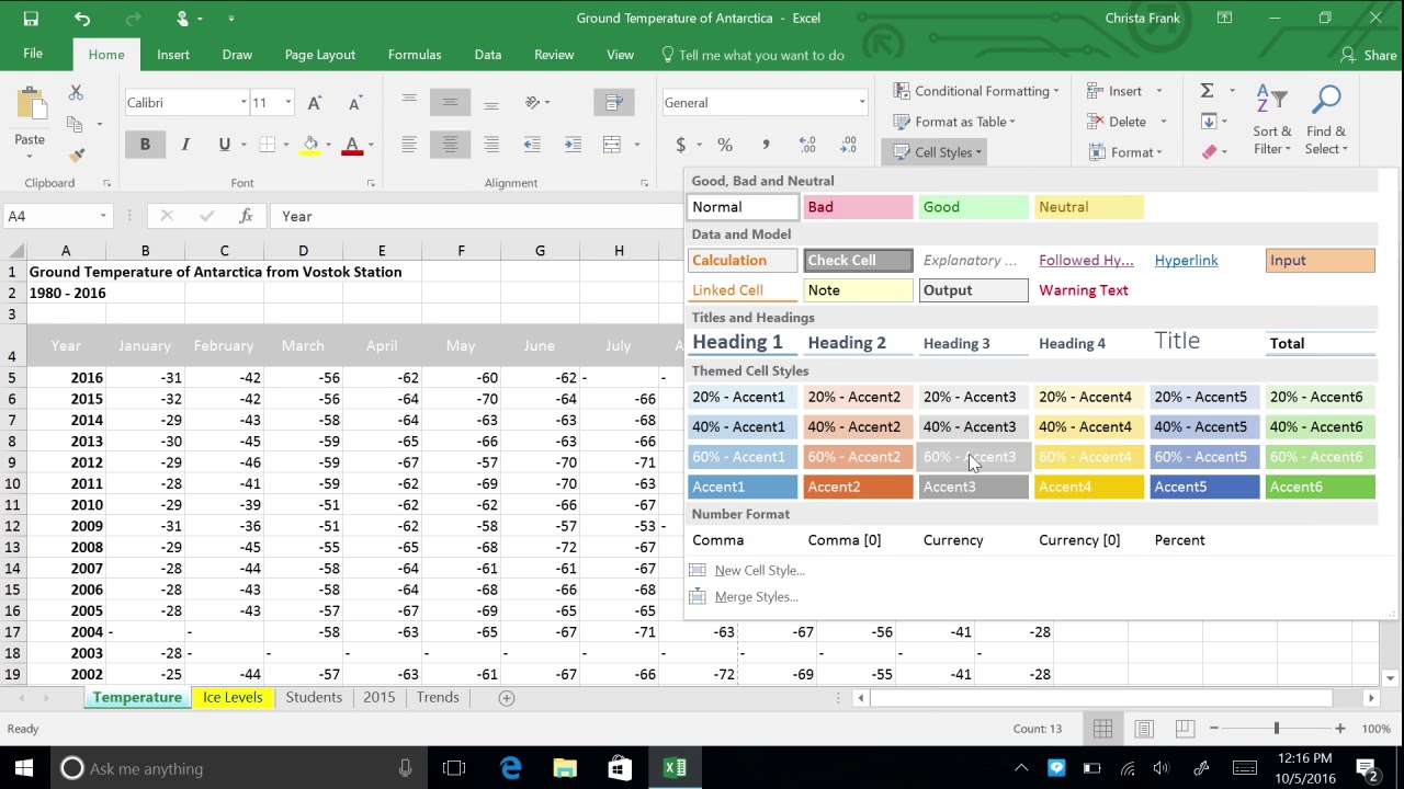 Microsoft Excel 2016 - Module 3: Format Worksheets and Workbooks