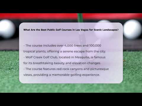 What Are the Best Public Golf Courses in Las Vegas for Scenic Landscapes? | The Golf Xpert News