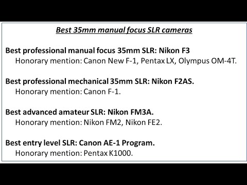 Best 35mm film SLR cameras – Part A: manual focus cameras