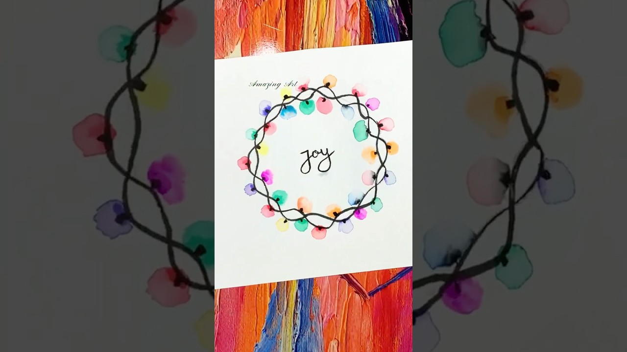 Christmas Card | Holiday Card #art #youtubeshorts #shorts #watercolor #creative #satisfying #ideas