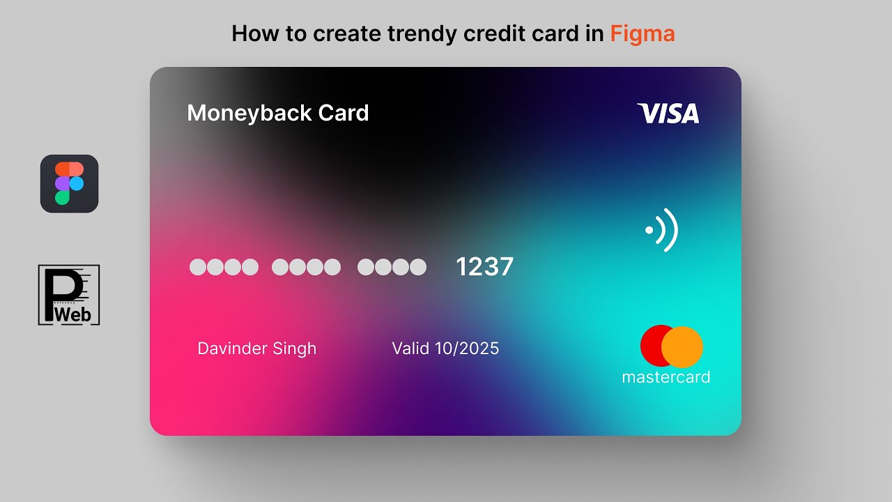 How to create trendy Credit card design in Figma || #figma #photoshop
