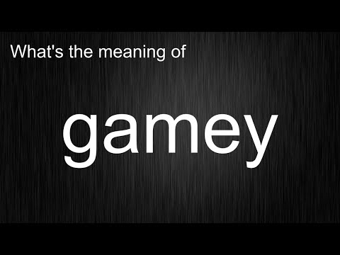 What's the meaning of "gamey", How to pronounce gamey?