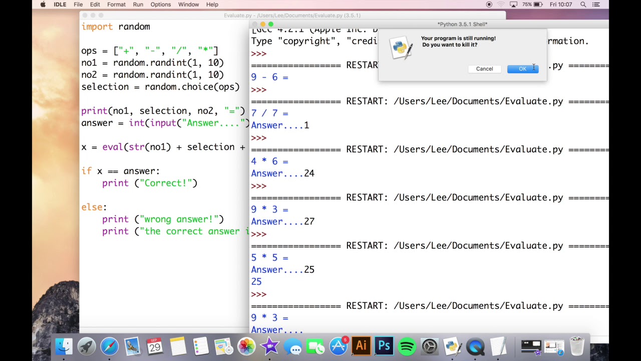 Advanced Python (GCSE Level) - Using the Evaluate (Eval) Function