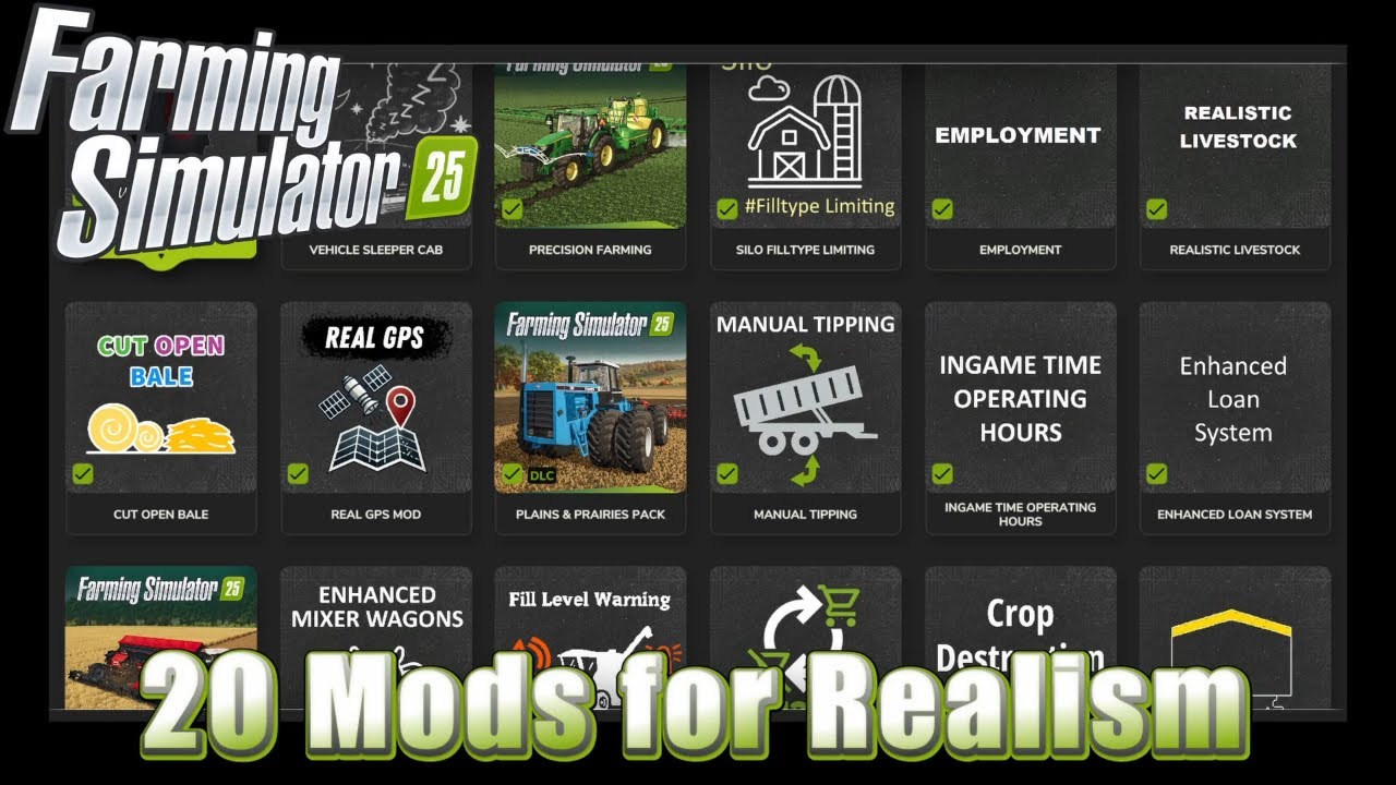 20 Mods That Add Realism(fixed) | Farming Simulator 25