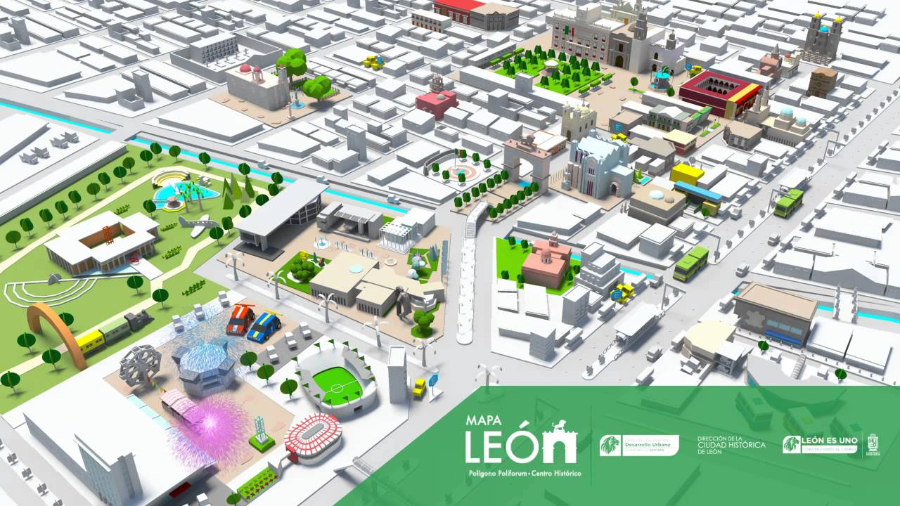 Mapa León Polígono Poliforum + Centro Histórico.