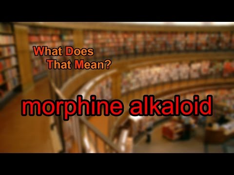 What does morphine alkaloid mean?