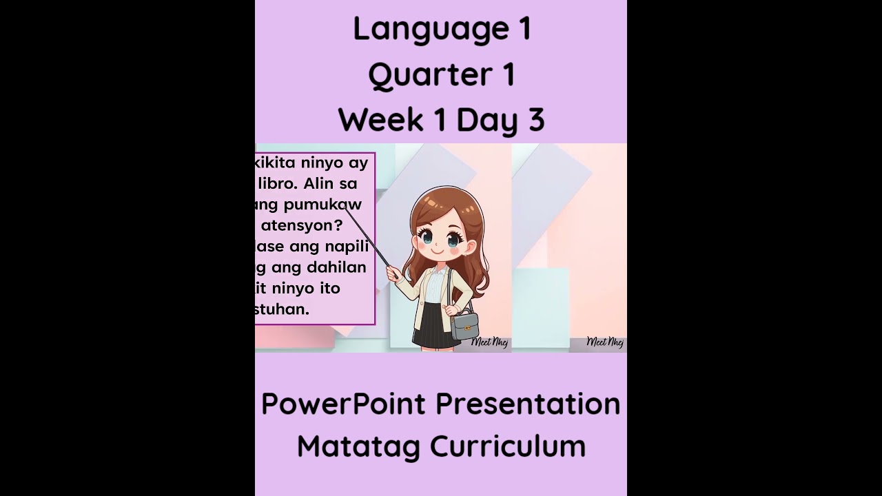 Language 1 Matatag Curriculum PowerPoint Presentation Quarter 1 Week 1 Day 3 #grade1matatag #ppt