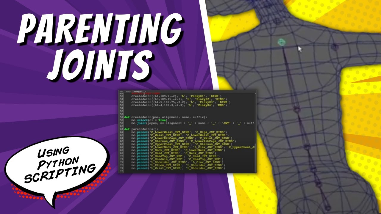 Parenting Joints With Python | Maya Tutorial
