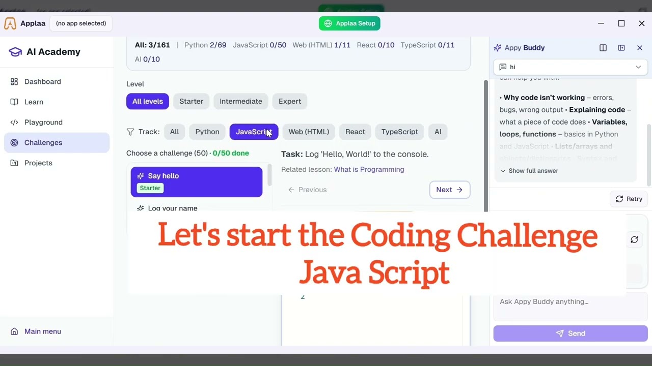 Test your JavaScript logic with this fun coding challenge today #applaa #ai #javascript #coding 