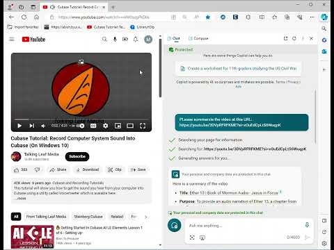 Using Microsoft Copilot in the Edge Browser to Summarize Youtube Video Content