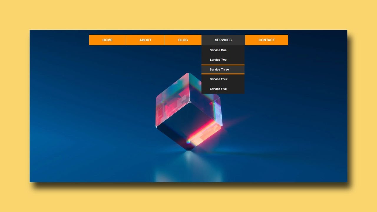 Animated Dropdown menu using HTML CSS | CSS Animation Examples