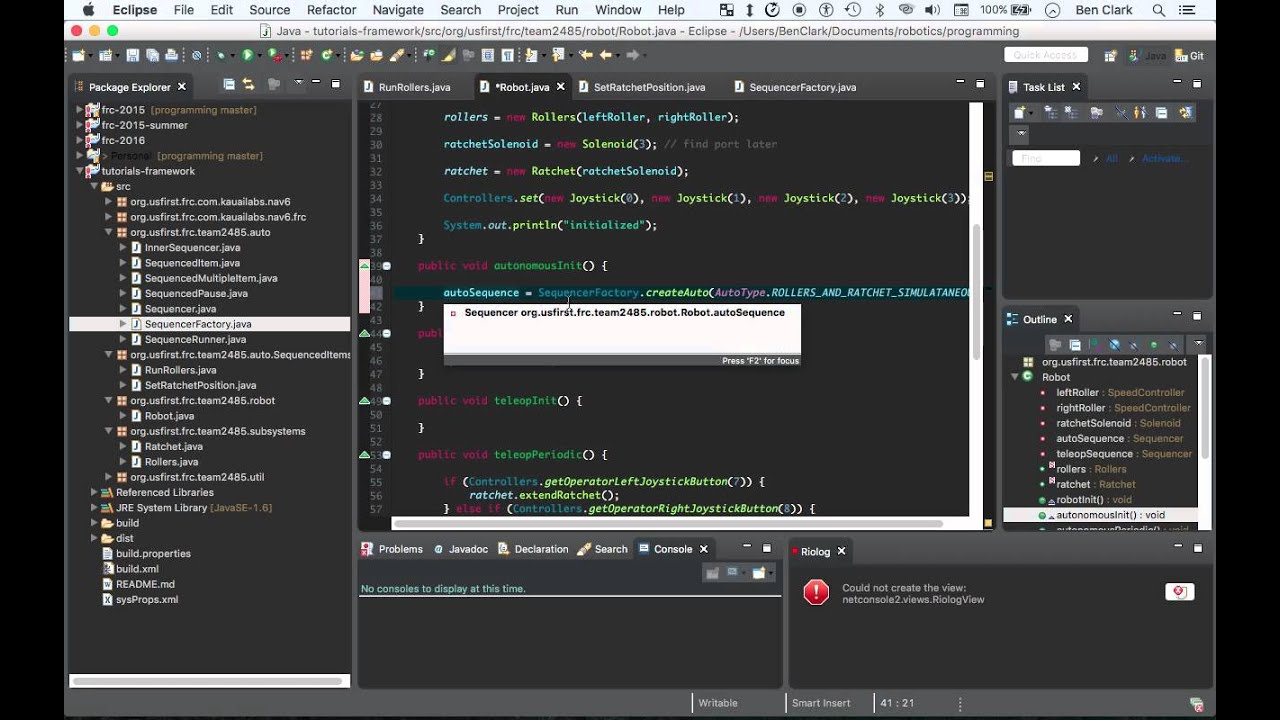 FRC Java Programming Tutorial - 18 - Auto Part 5 - Sequencer Factory Part 3