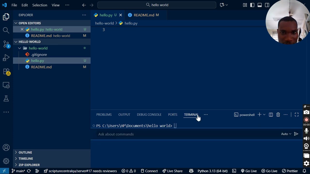 Testing using IDE, GitHub, Python 