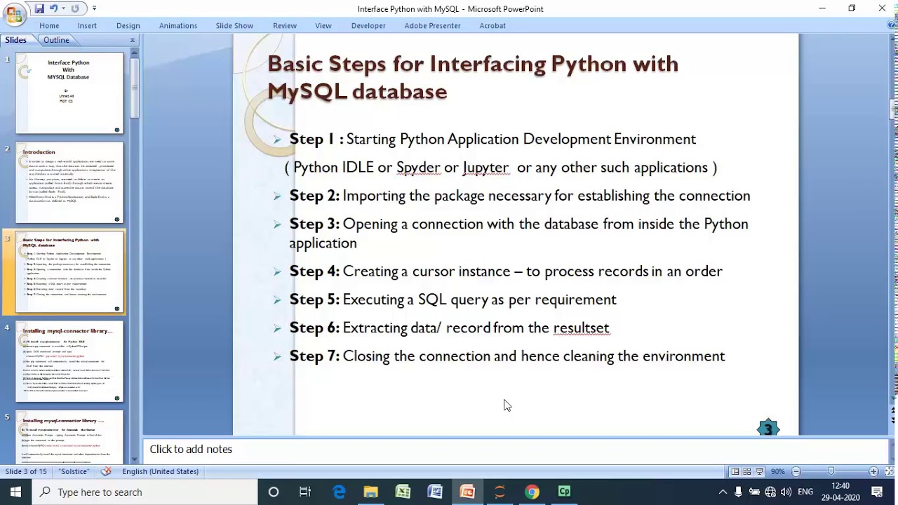 Interface Python with MySql part 1