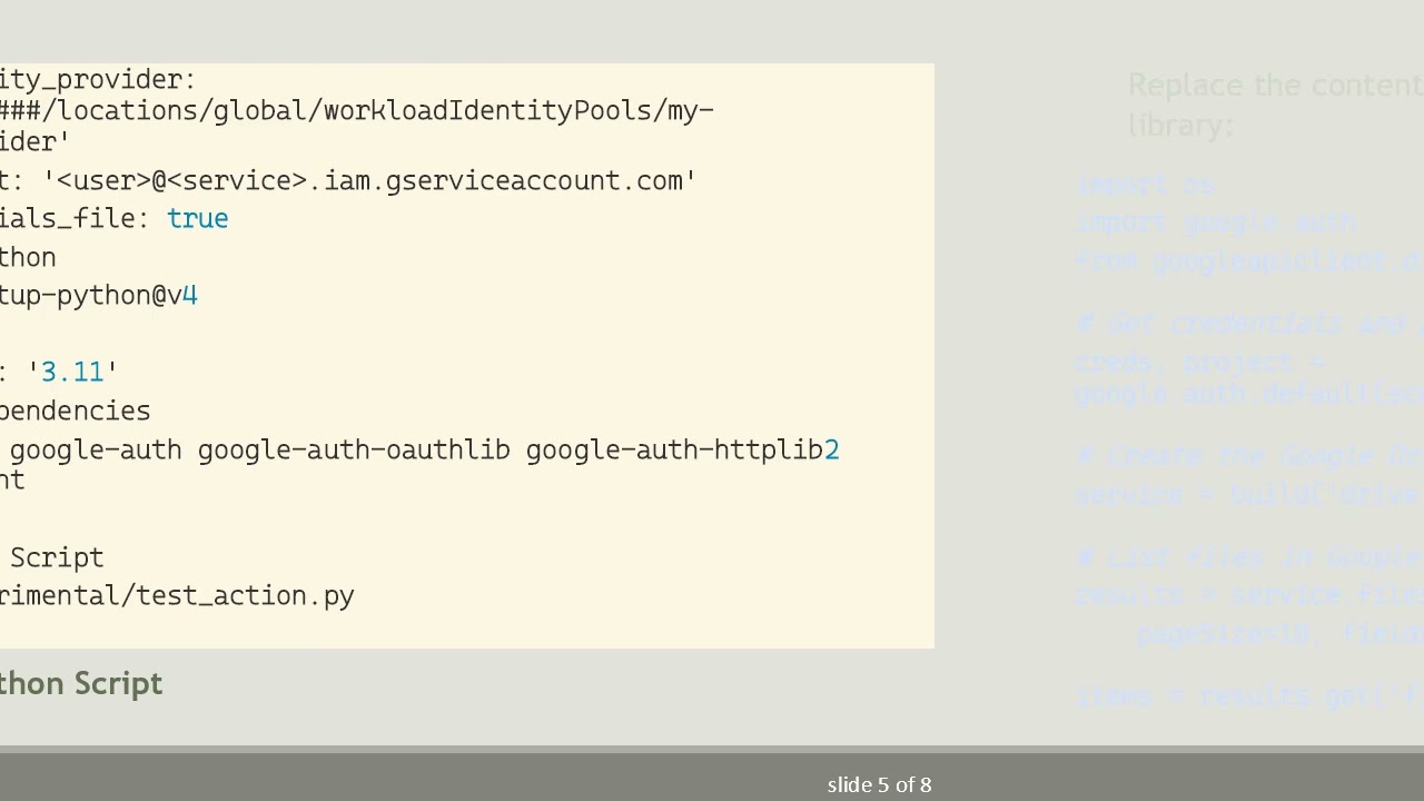 Connecting to Google Drive from Python in a GitHub Action