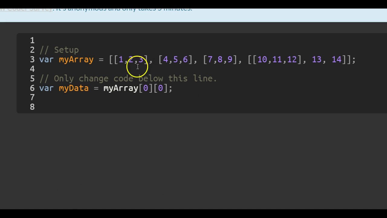 Access MultiDimensional Arrays With Indexes, freeCodeCamp Basic Javascript