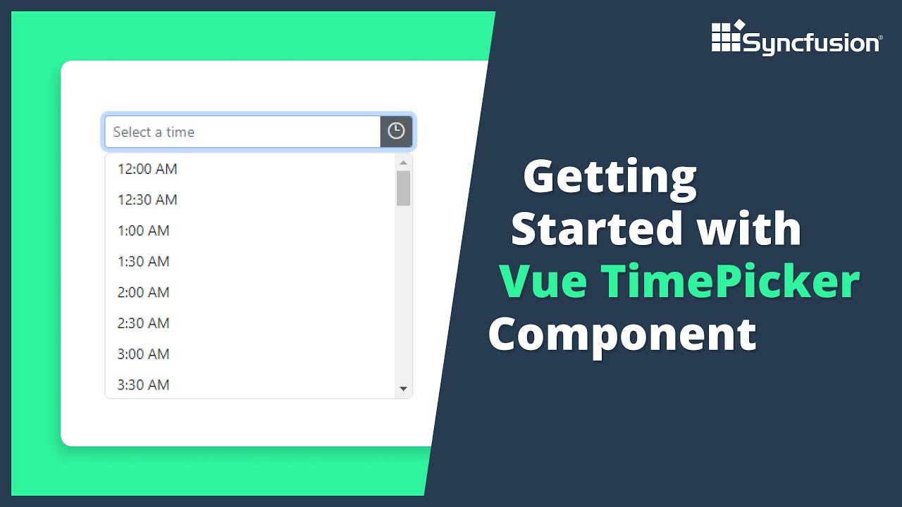 Getting Started with the Vue TimePicker Component