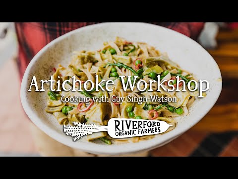Guy Singh-Watson cooks Artichoke, Samphire and Blue Cheese pasta