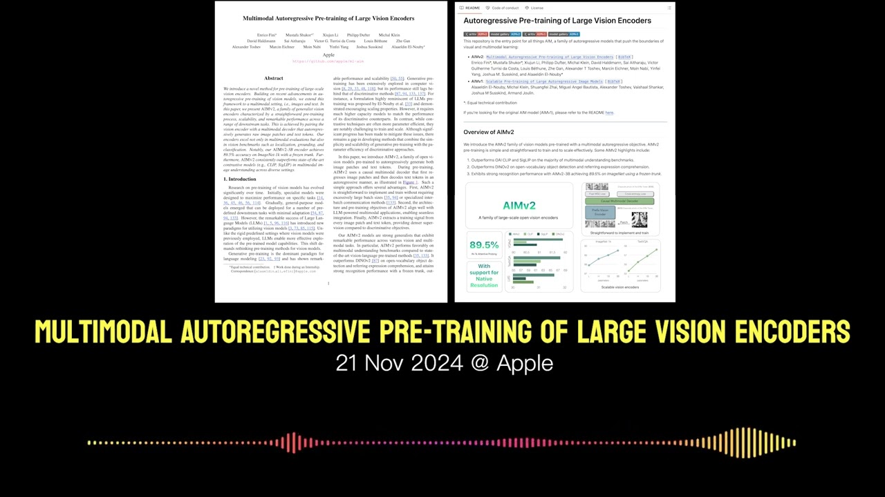 Multimodal Autoregressive Pre-training of Large Vision Encoders | #ai #computervision #apple #2024