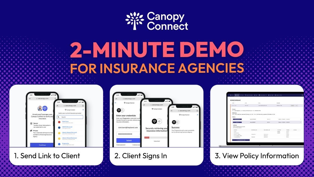 Canopy Connect in 2-minutes for Insurance Agents