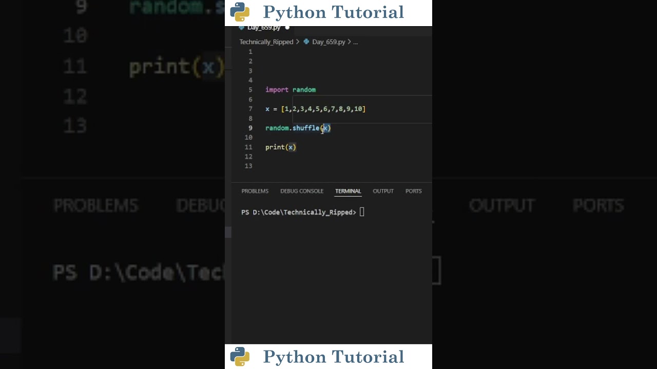 Shuffle Lists in Python In One Line | Python Tutorial