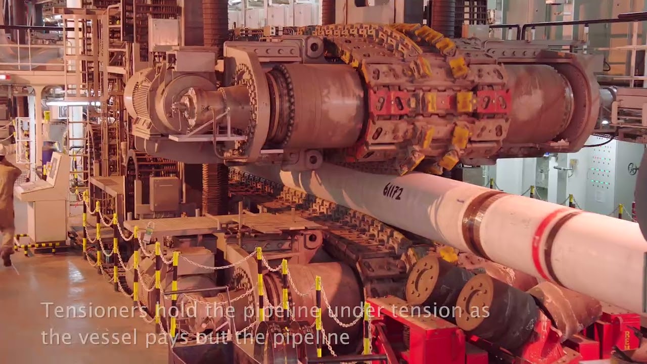 Pipelay process on Allseas' Pioneering Spirit