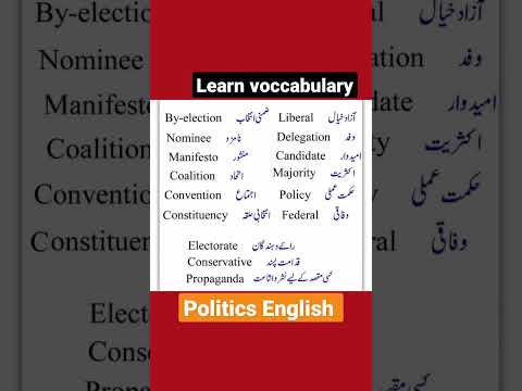 Learn English politics vocabulary/Daily use words/common words in english