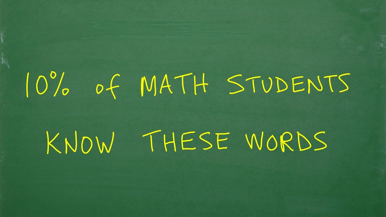 Math Words – 10% of students know….