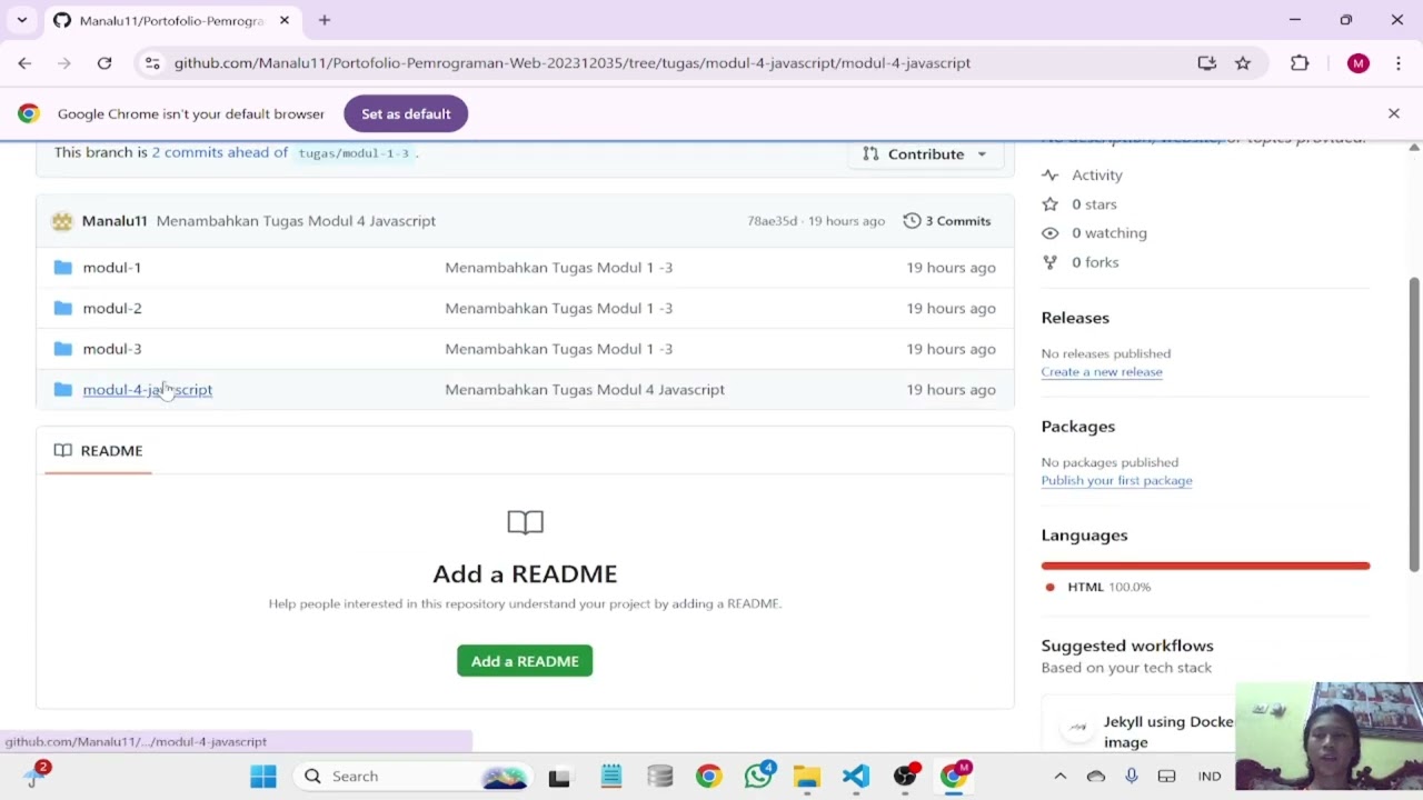 Praktikum modul 7 Git dan GitHub