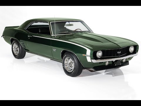 1969 Chevrolet Camaro Fathom Green SS396/375hp Real X66 Car 4-Speed PS PDB Dark Green Int Console